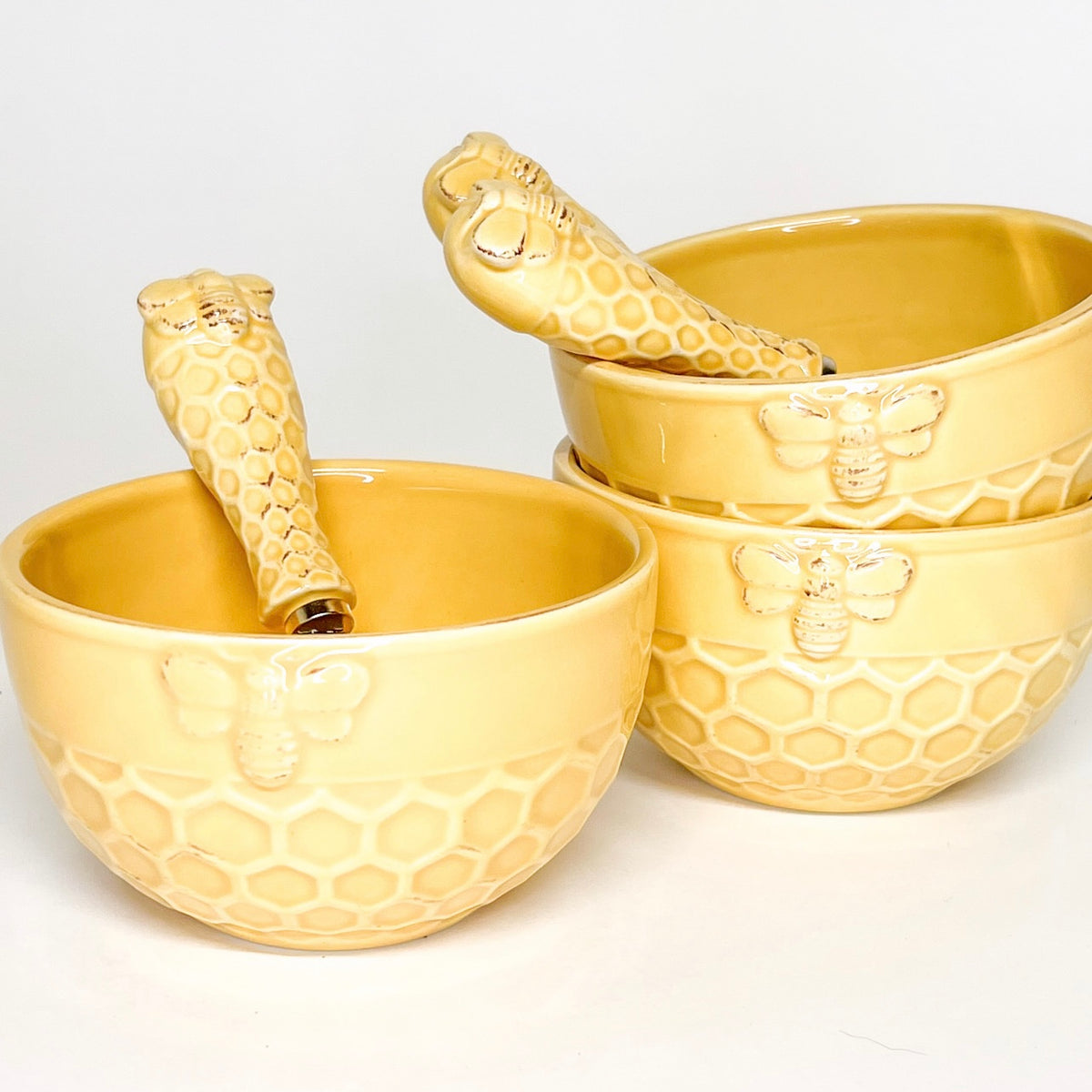 Bee Honeycomb Bowl & Spreader Set – Tri Heart Designs